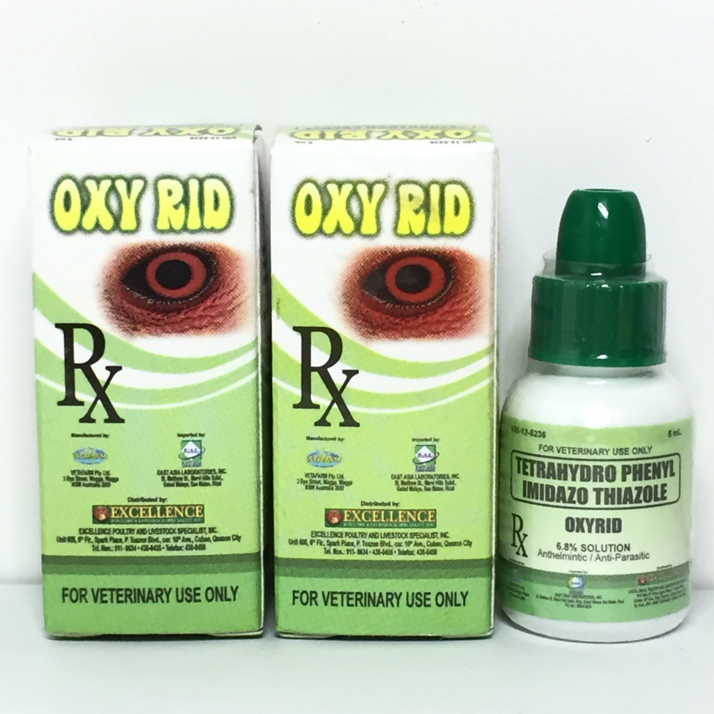 [3G AGRIVET]2 BOTTLES OXYRID 5ML/ EYE DEWORMER /GAMEFOWL / PARA SA MATA ...