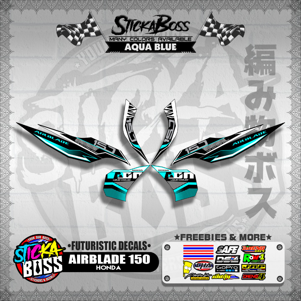 AIRBLADE 150 ( FUTURISTIC DECALS )【WITH FREEBIES】 | Shopee Philippines