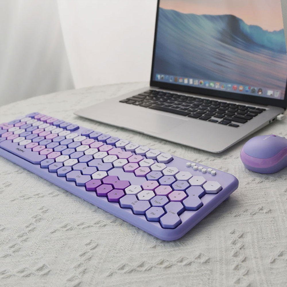 MOFii Honey S Cute Fashion Wireless Office Rhombus Keyboard and Mouse ...