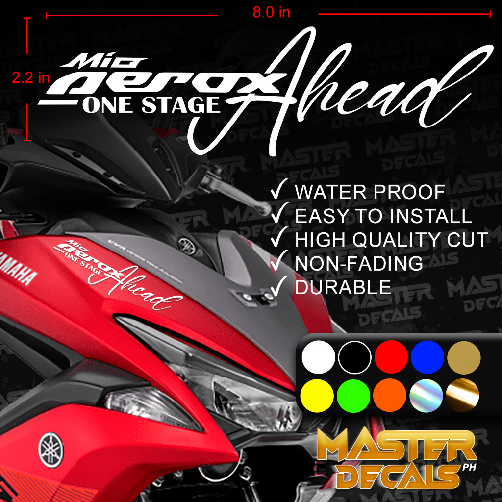 Mio Aerox One Stage Ahead Cut Out Sticker Waterproof High Quality ...