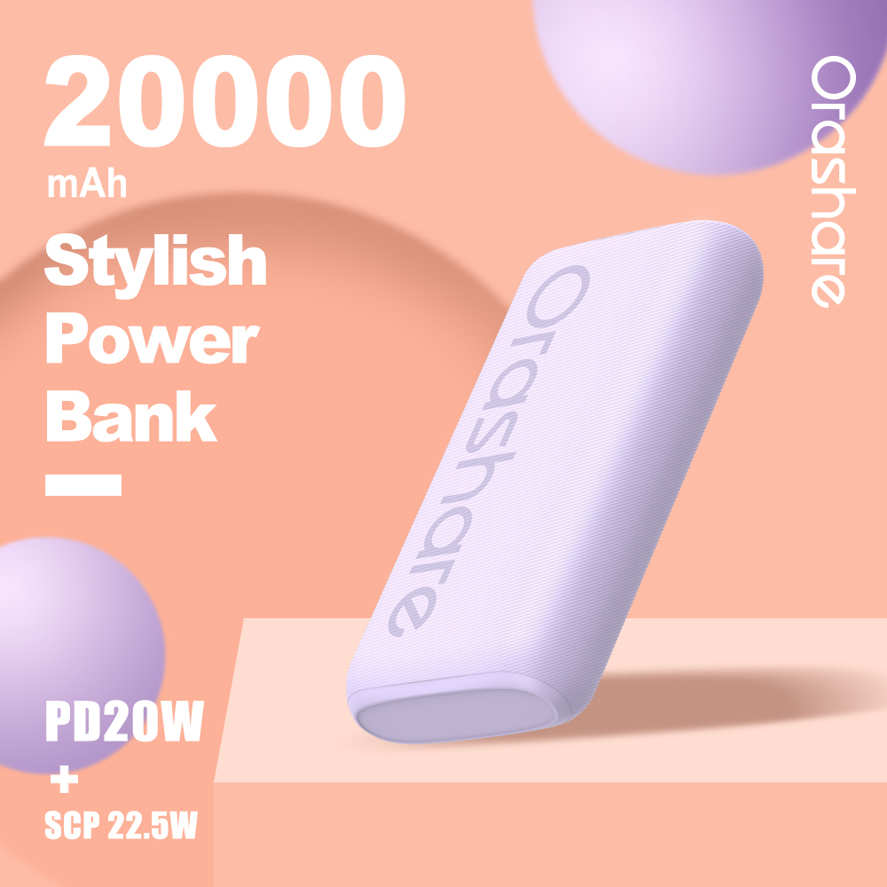 Orashare O20Pro Powerbank 20000mAh Stylish PD20W Fast Charge Dual USB ...