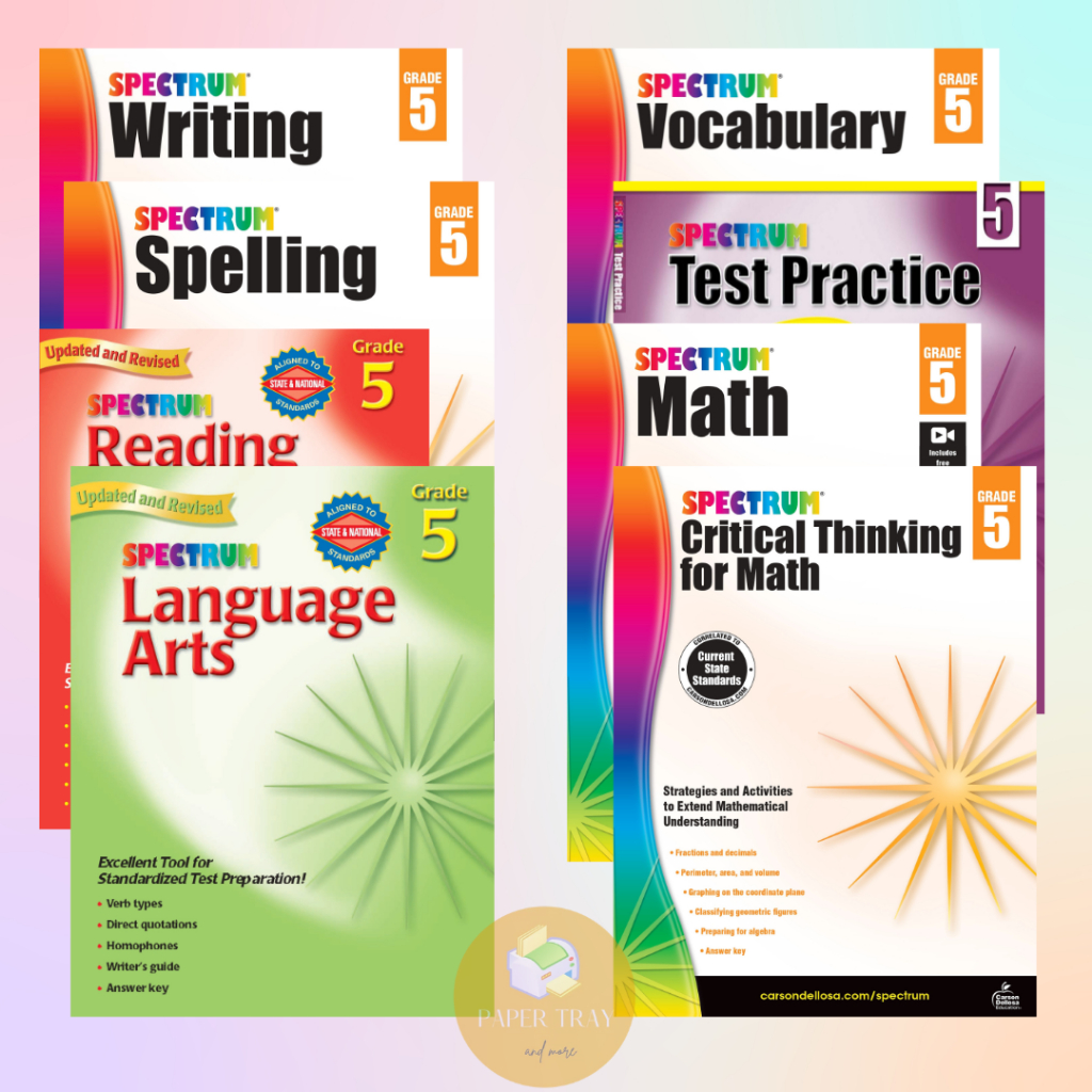 GRADE 5 Spectrum Workbooks (Review, Exercises, Answer Key) | Shopee ...