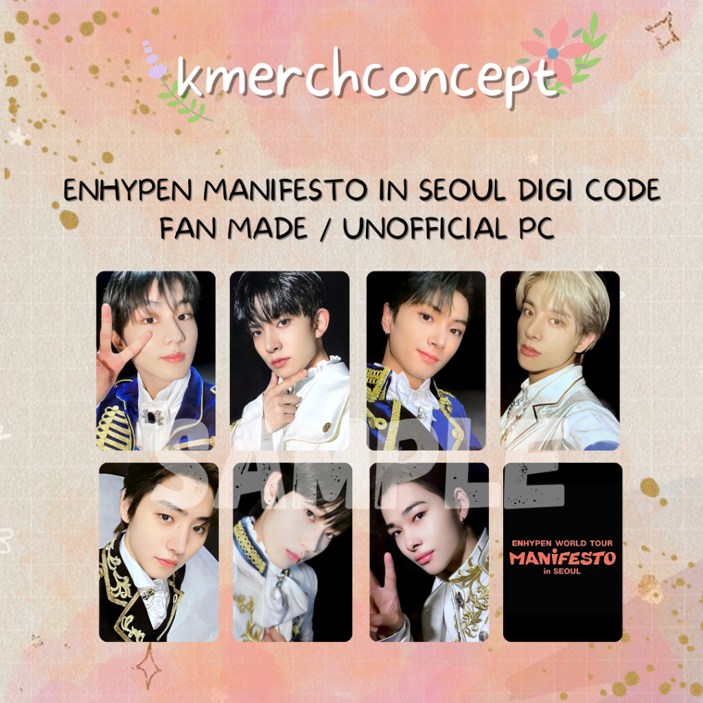 ENHYPEN MANIFESTO IN SEOUL DIGI CODE UNOFFICIAL PC ( PVC / PAPER TYPE ...