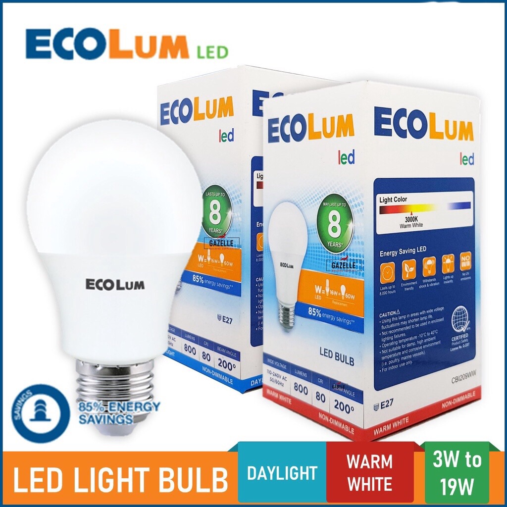 LED BULB ECOLUM ( Firefly Bulb LED ) Daylight & Warmwhite / LED Bulb ...