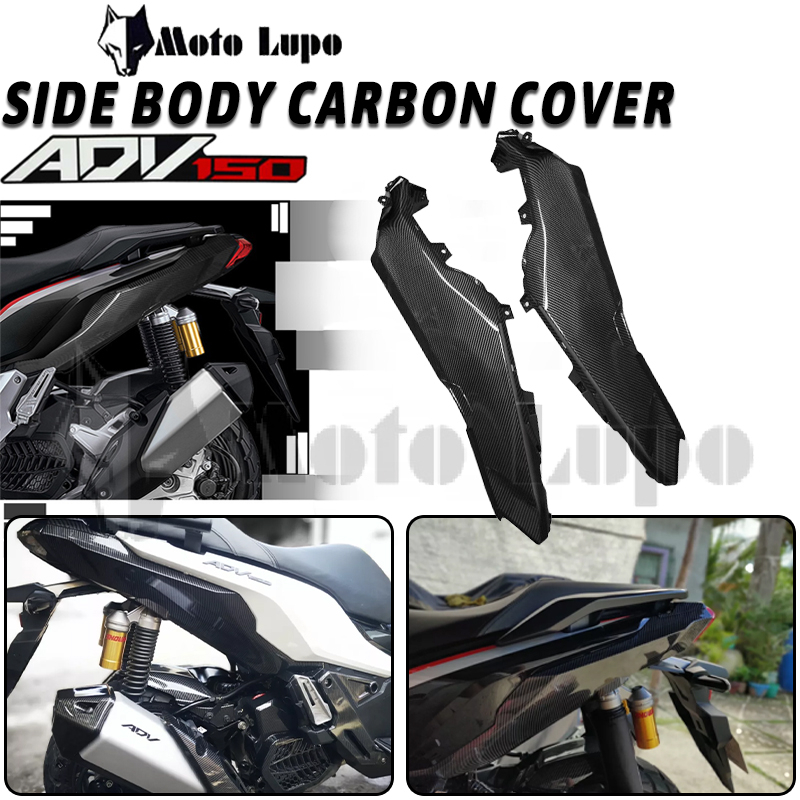 Motorcycle Honda ADV 150 Side Body Carbon Cover 2Pcs Left & Right ...