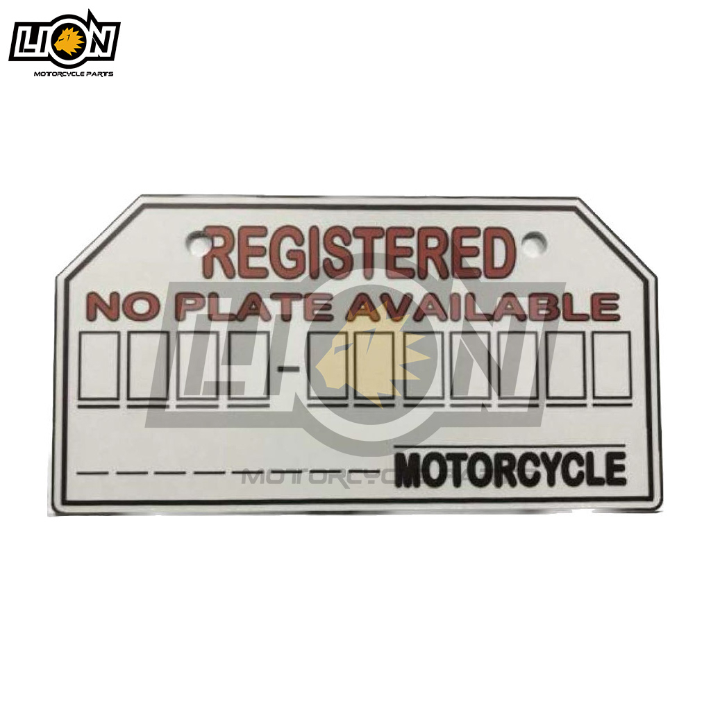 LION Motorcycle Temporary Plate For Registrtion Foam Type | Shopee ...