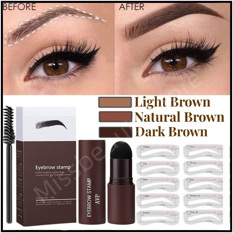 Eyebrow Stamp Shaping Kit Eye Brow Stamp Makeup Kit with 10 Reusable ...