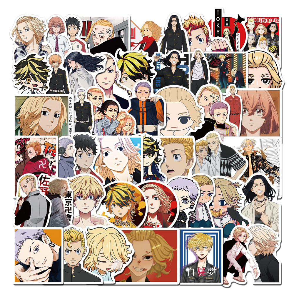 Tokyo Revengers Series Anime Stickers 50Pcs DIY Fashion Mixed Luggage ...