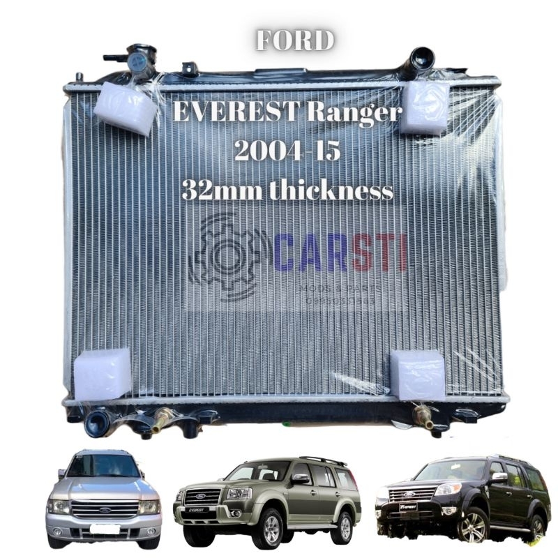 Radiator Ford Everest Ranger 3row 32mm 2004-14 Manual Automatic 2.5 & 3 ...