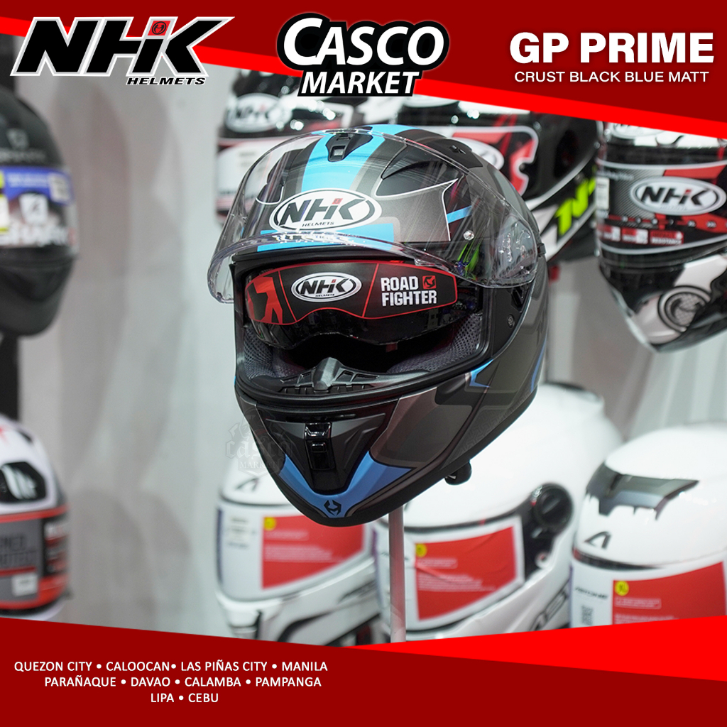 NHK GP PRIME CRUST FULL FACE DUAL VISOR MOTORCYCLE HELMET WITH EXTRA ...