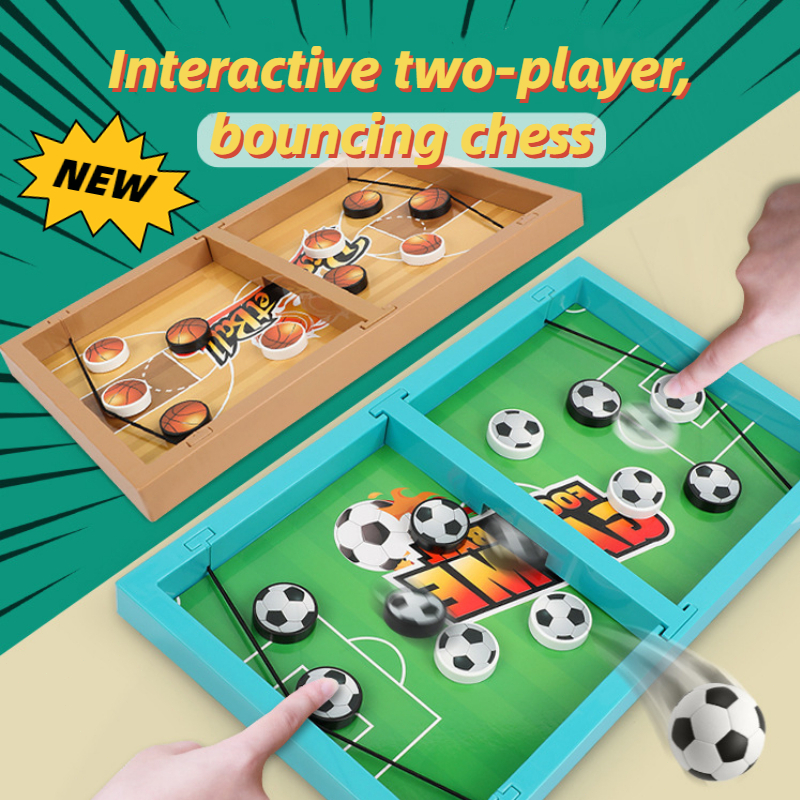 Fast Sling Puck Game Paced Table Desktop Battle Ice Hockey Toys Wooden ...