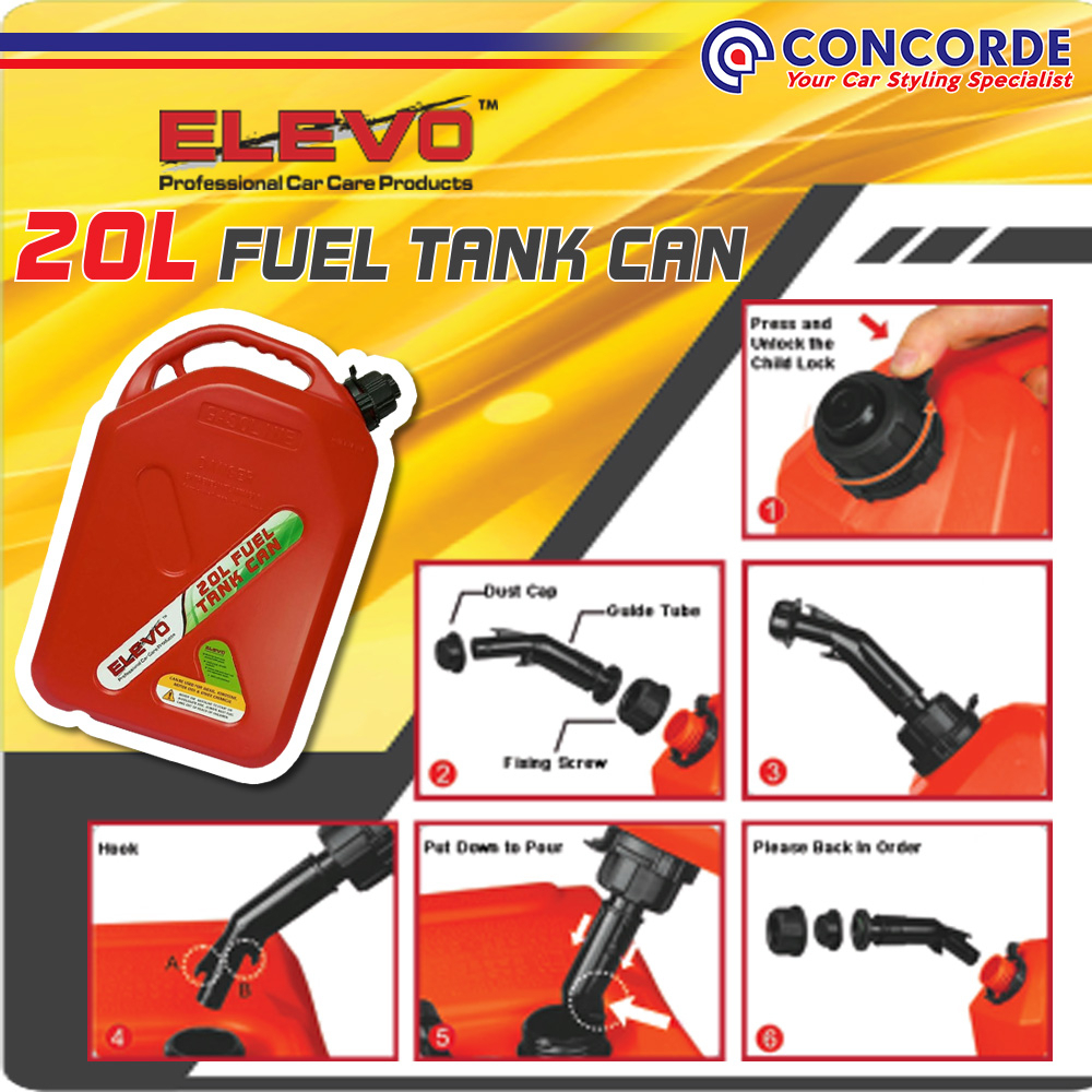 ELEVO GASOLINE AND DIESEL PLASTIC FUEL TANKS WITH HOSE 20L | Shopee ...