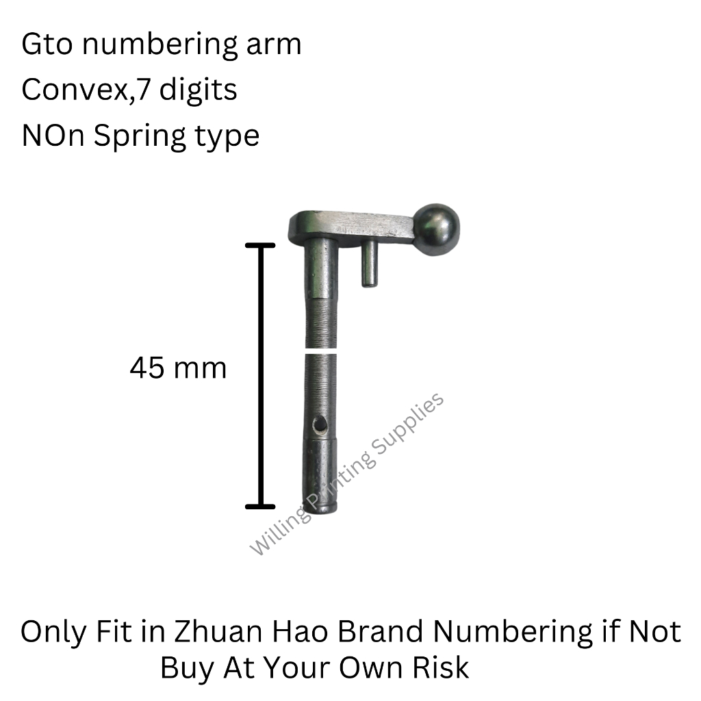 Gto Numbering Arm (7 Digits) Convex,Non Spring With Free Lock | Shopee ...