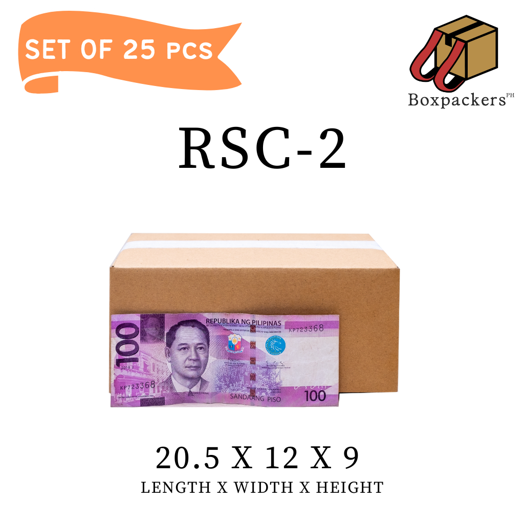 BOXPACKERS PH SET OF 25 PCS RSC2 20.5 X 12 X 9 CM Kraft Corrugated Carton Shipping Regular Box 2 ...