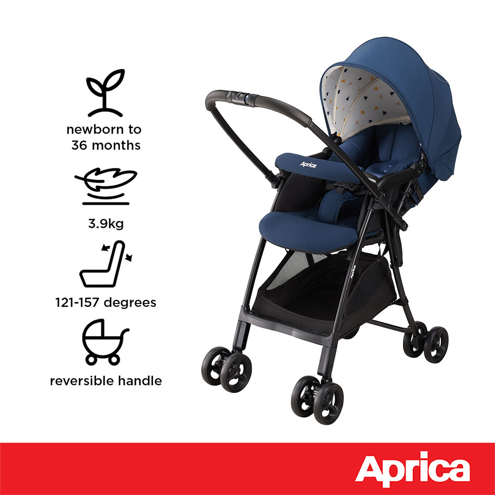 Aprica Karoon Air Mesh 0-36m Light Weight Newborn to Toddler Stroller ...
