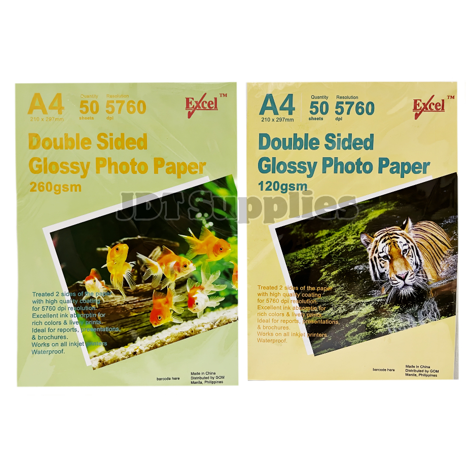Excel GLOSSY Double Sided Photo Paper A4 Size 120/260 gsm [50 Sheets ...