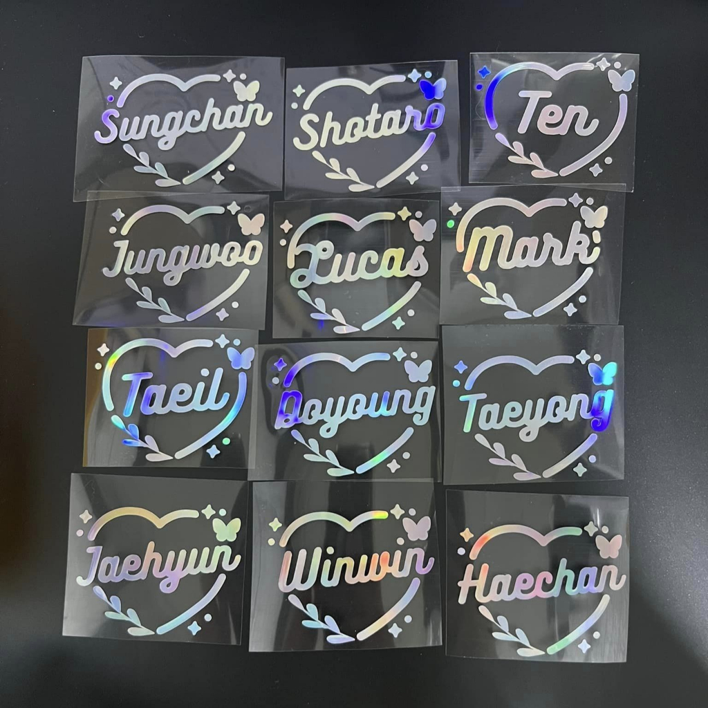 NCT U VINYL DECAL LIGHT STICK STICKER | Waterproof member name decal ...