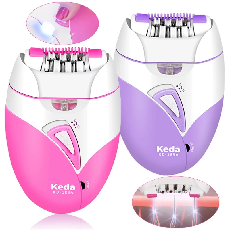 Kemei USB Rechargeable Epilator Women Electric Hair Remover Female ...
