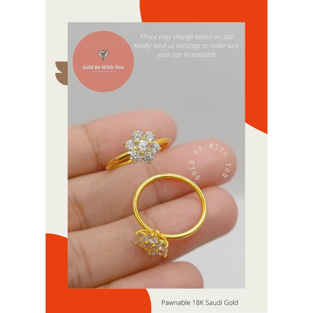 Pawnable 18k Saudi Gold SP Rositas Ring | Shopee Philippines