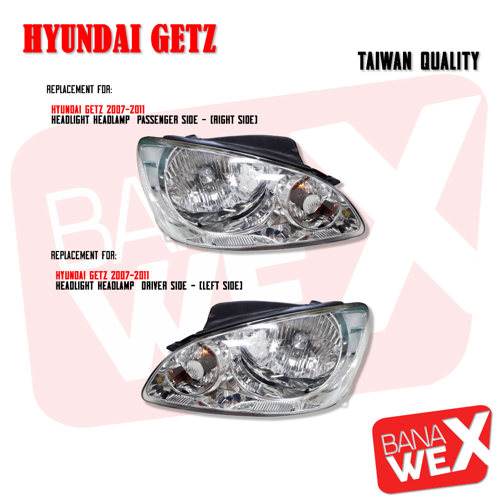 Banawex Hyundai GETZ 2007-2011 Model - HeadLight/HeadLamp Driver Side ...