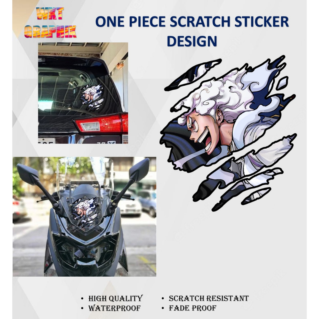 ONE PIECE SCRATCH STICKER DESIGNS (MATTE LAMINATED, WATERPROOF, SCRATCH ...