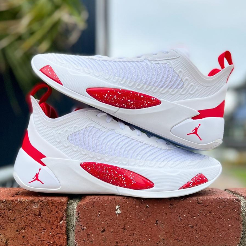Jordan Luka 1 White Red Sports Basketball Shoes For Men With Spike ...