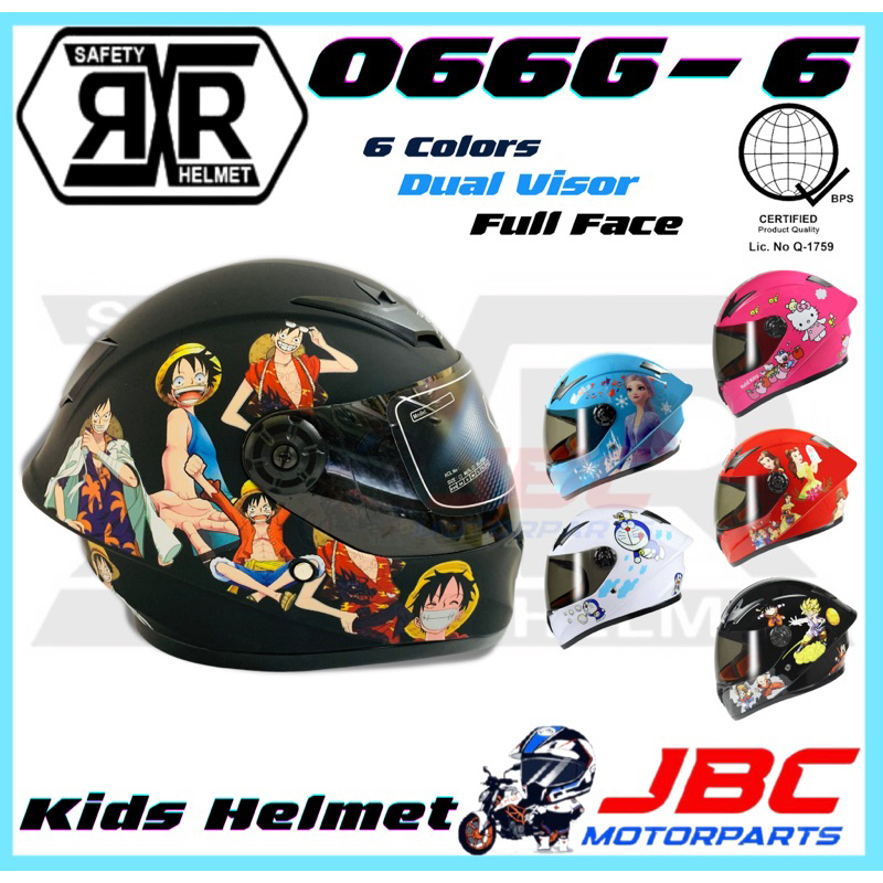 RXR 066G-6 Motorcycle Full Face Kids Helmet with BPS (ICC) Bata ...