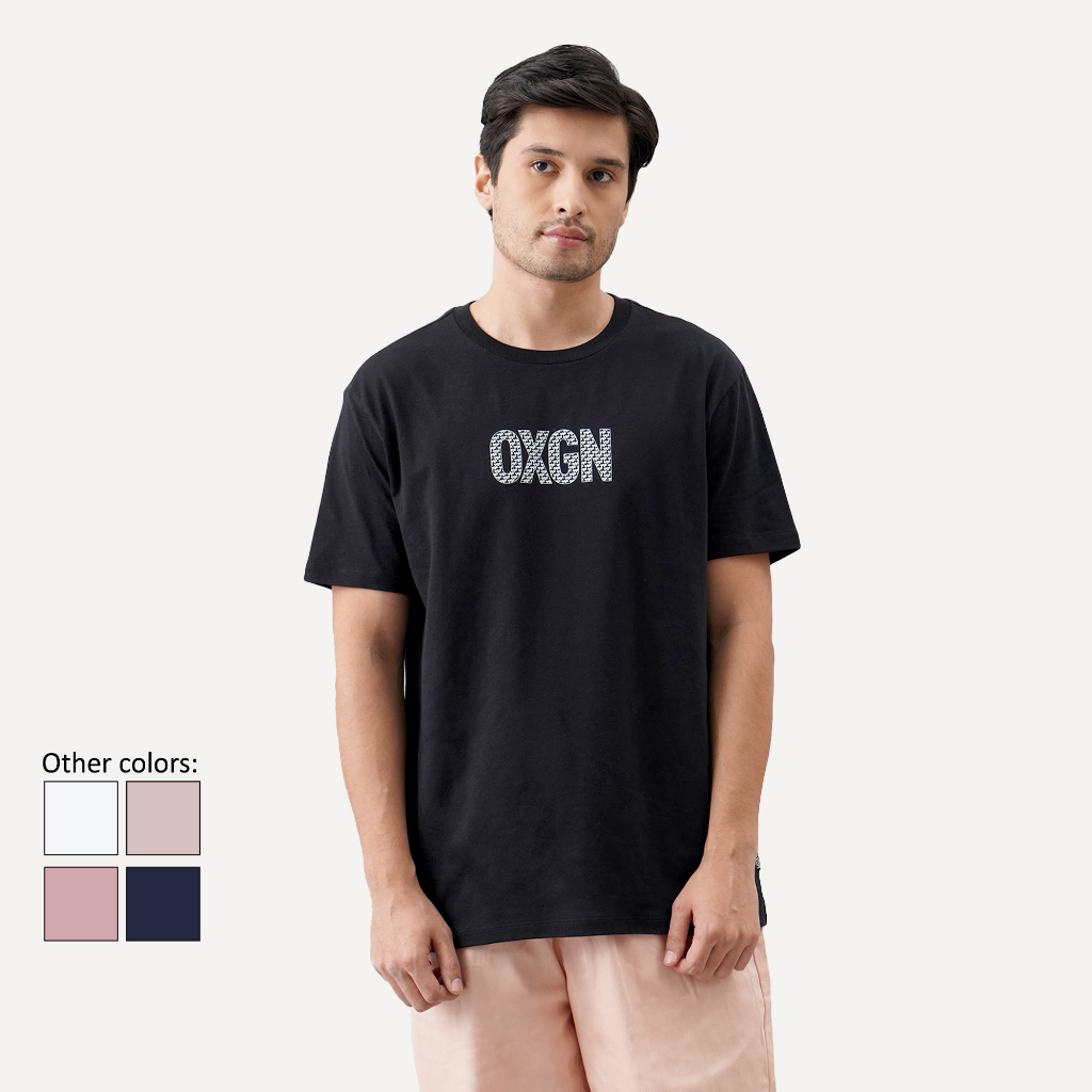 OXGN Logo Regular Fit Graphic T-Shirt For Men (White/Black/Blush/Navy ...