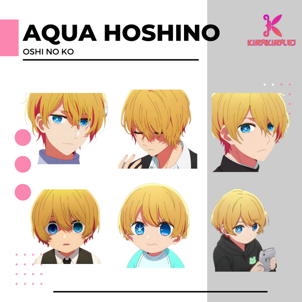 STICKER Aqua Aquamarine Hoshino Oshi No Ko Water Proof Vinyl Anime ...