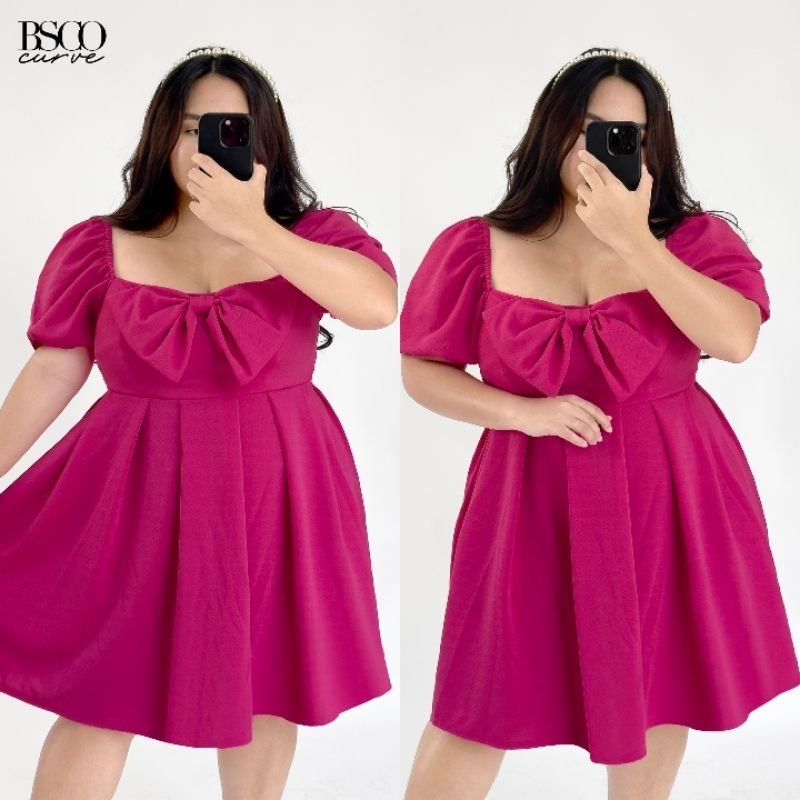 ONHAND PLUS SIZE XL-6XL BSCO CURVE BARBIE KOREAN STYLE RIBBON DRESS ...