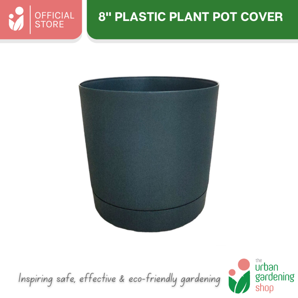 THE URBAN GARDENING SHOP 8-inch Plastic Pot Cover For Indoor Plants ...