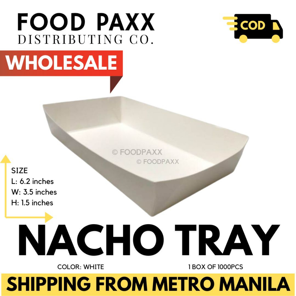 1000 PCS] NACHO TAKOYAKI FOOD TRAY PAPER PLATE WHITE DISPOSABLE ...