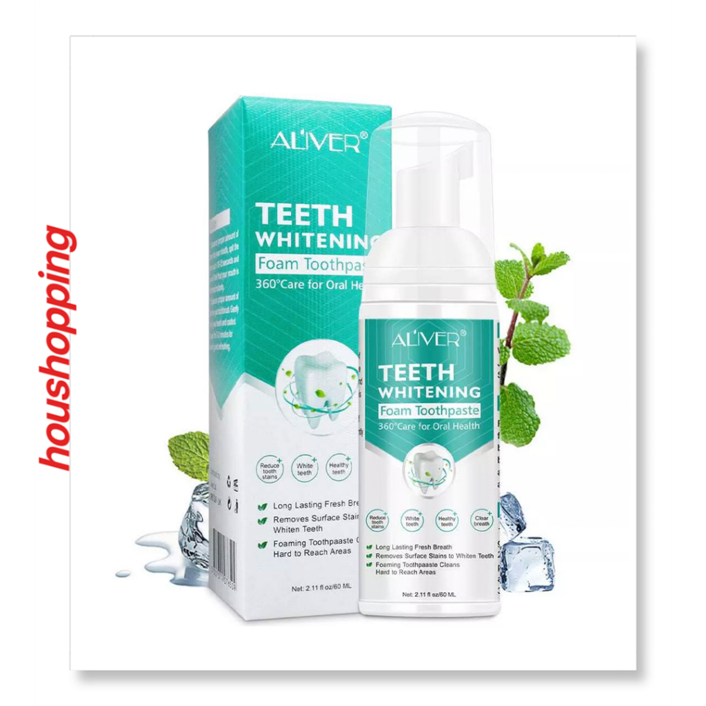 ALIVER Teeth Whitening Mousse Toothpaste Remove Plaque Oral Odor ...
