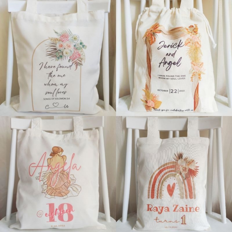 Personalized Tote Bag/ Eco Bag/ Katsa Bag / Lite-Canvas/ Packaging/Favor Bags | Shopee Philippines