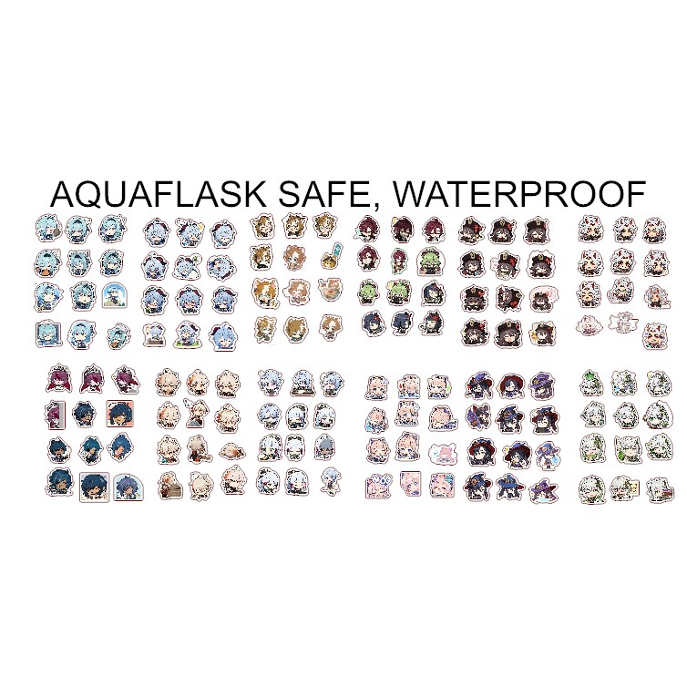 12pcs/set Aquaflask Waterproof Genshin Impact Chat Sticker Vol.2Matte ...