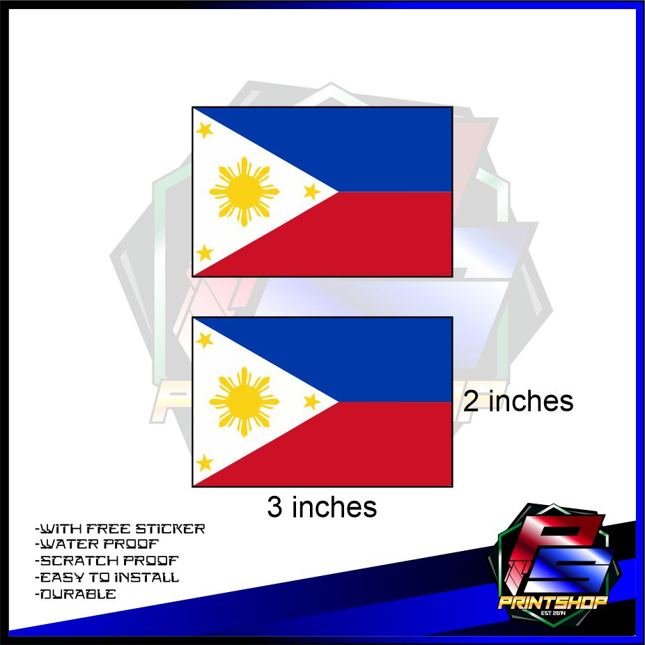 Philippine Flag sticker printed high quality durable ( 2 pcs) PS ...