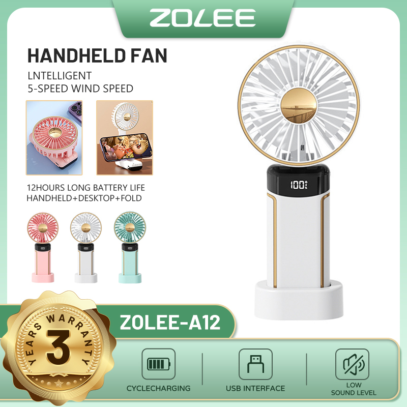 ZOLEE Small Fan Handheld Portable Folding Fan Desktop Office Dormitory ...