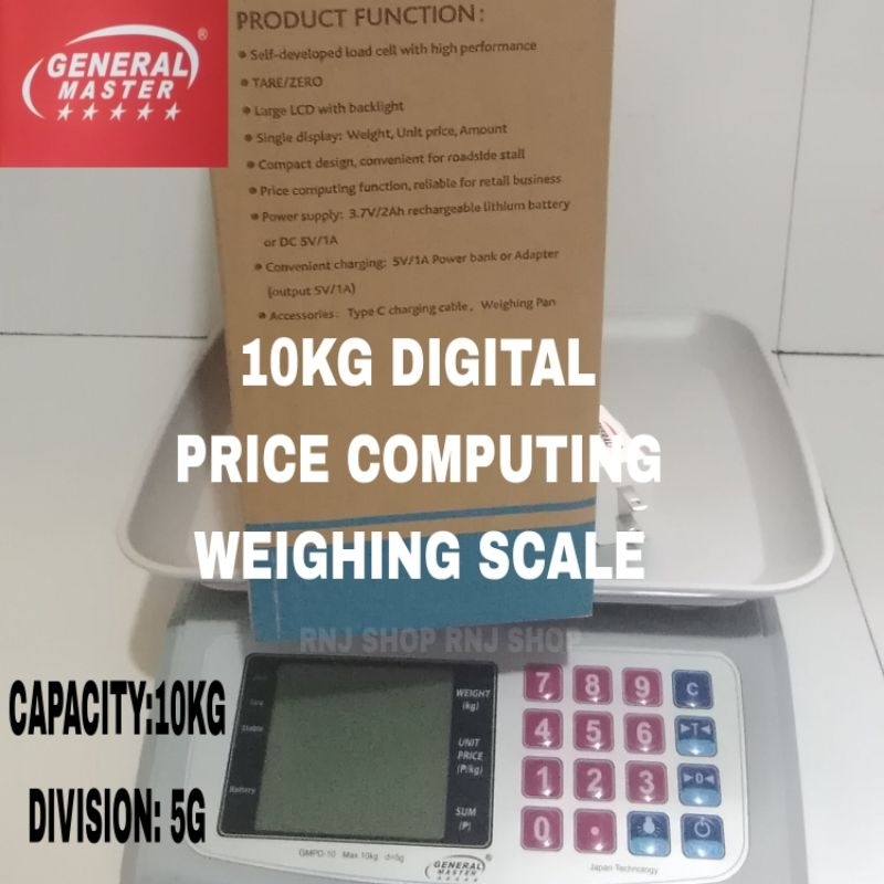 10KG / 5KG Digital Price Computing Scale Rechargeable General Master ...