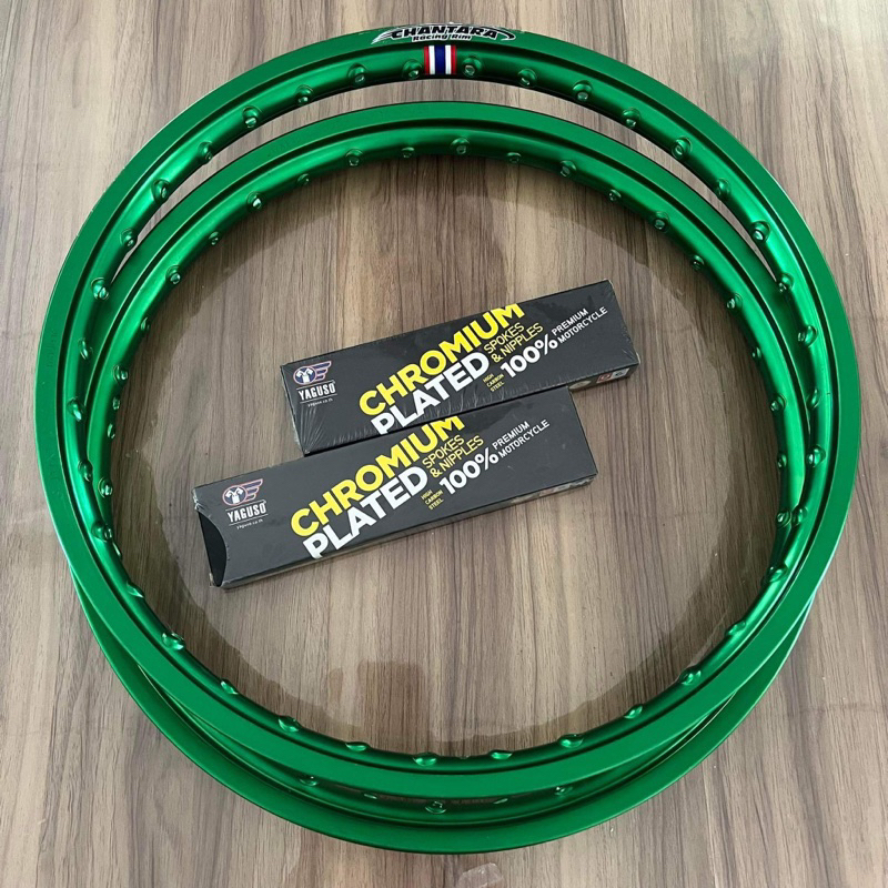 Chantara Thai Rim set with chrome spoke 9x161 and 9x184 | Shopee ...