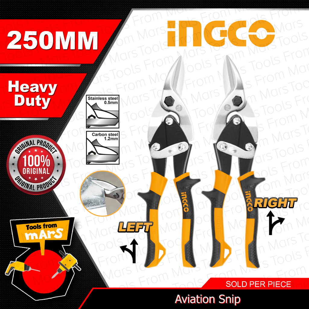 INGCO Aviation Snip Pliers 10" Inch 250mm Left | Right Cut Snips ...