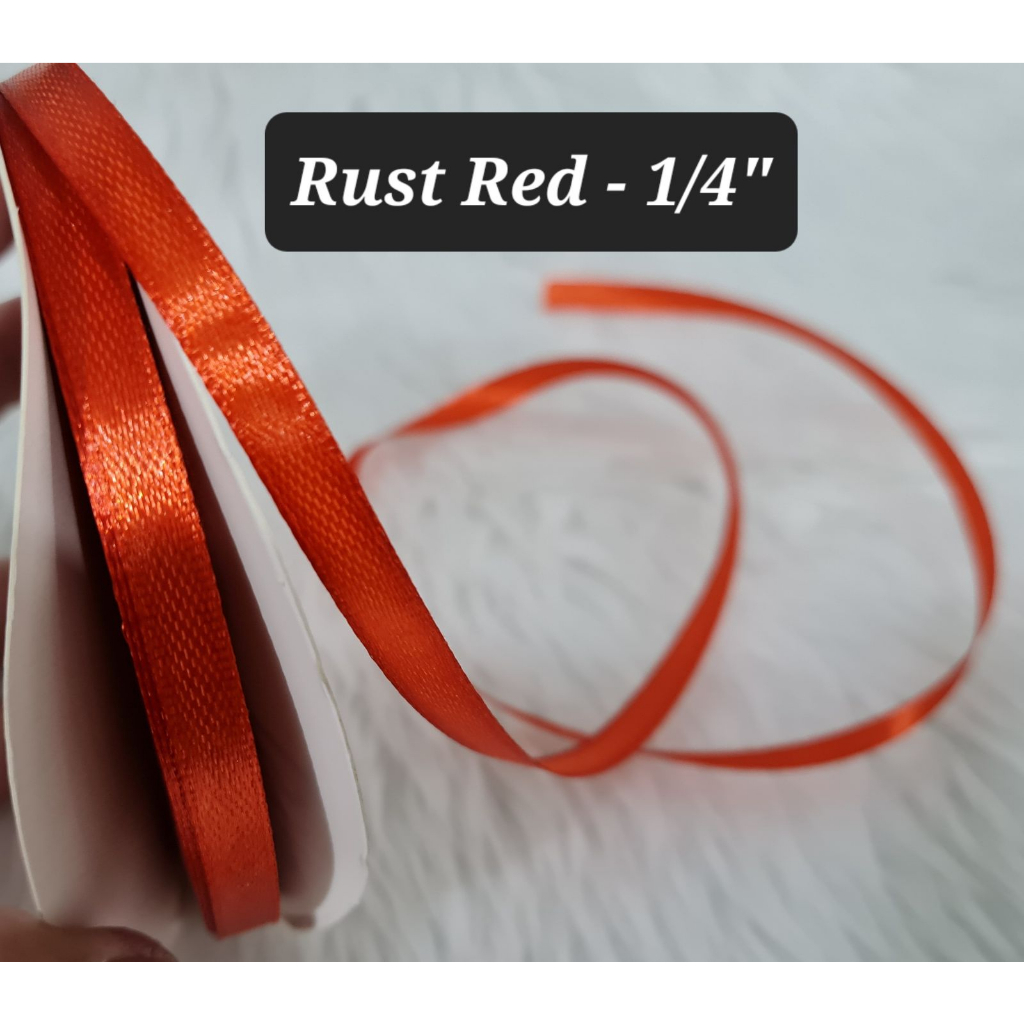 RUST RED Satin Ribbons Double Edge | Shopee Philippines