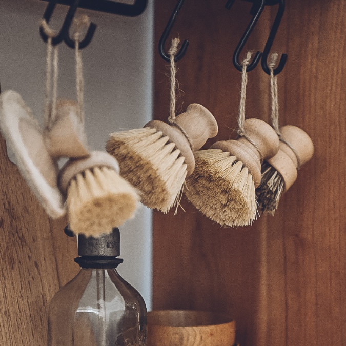 Cleaning brush set kitchen cleaning brush wooden kitchen frosting brush ...