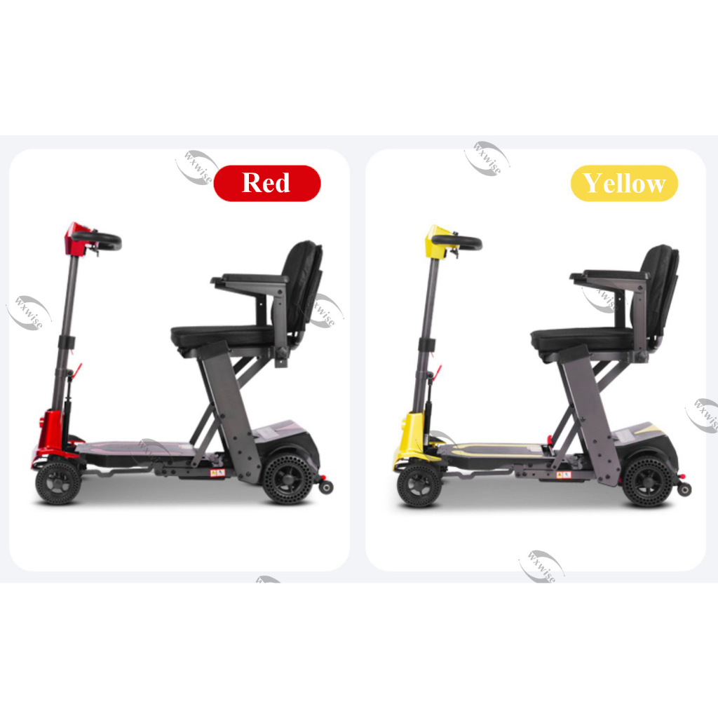 wxwise travel scooter T100 elderly battery mobility scooter foldable 4 ...