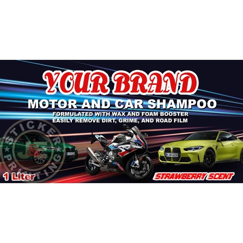 CUSTOMIZED STICKER LABEL FOR MOTOR & CAR SHAMPOO 15PCS. | Shopee ...