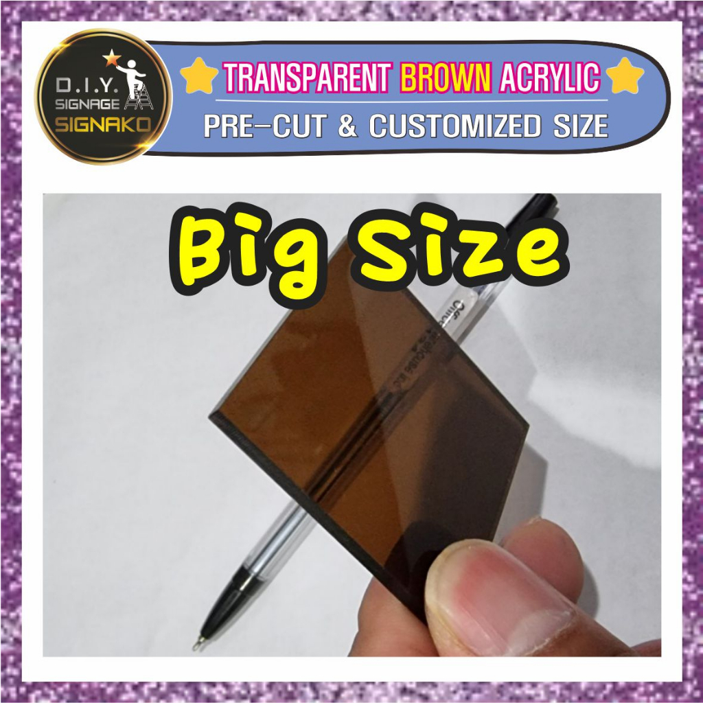 Transparent "Brown" Acrylic Sheet Pre Cut & Customized Size2 / Sheets ...