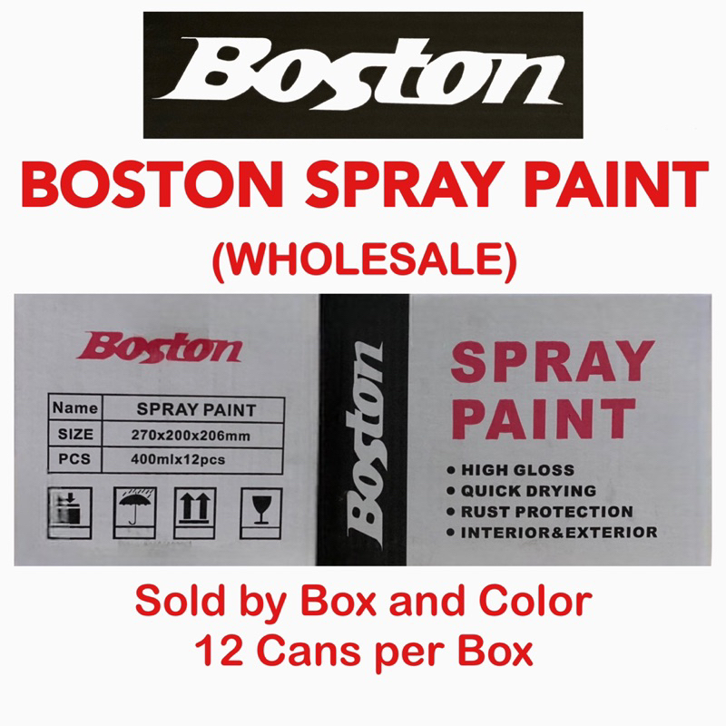 Boston Quick Drying Spray Paint 12pcs / Box P 80 each | Shopee Philippines