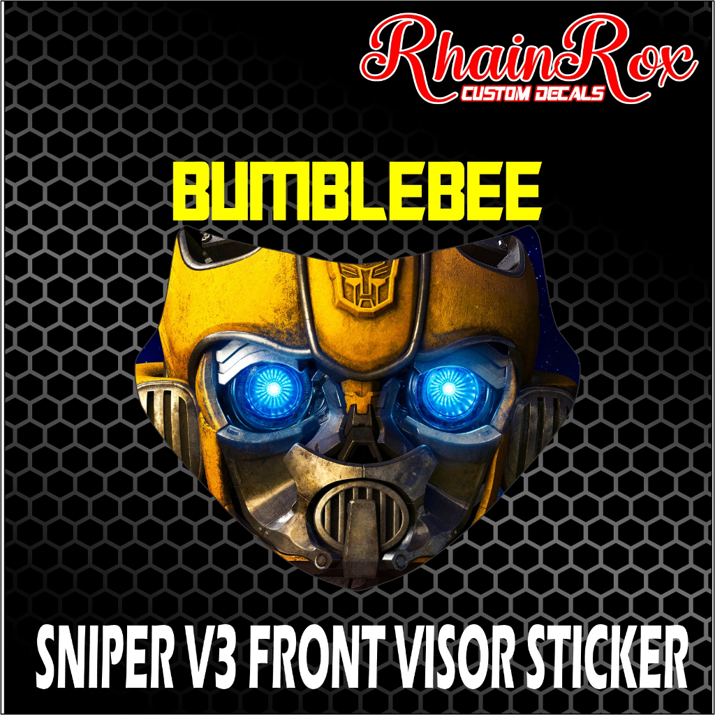yamaha sniper 155 v3 front visor sticker bumblebee printed laminated ...