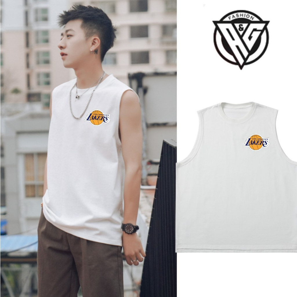 Lakers Logo Basketball Player Design Sando For Men And Women Muscle ...