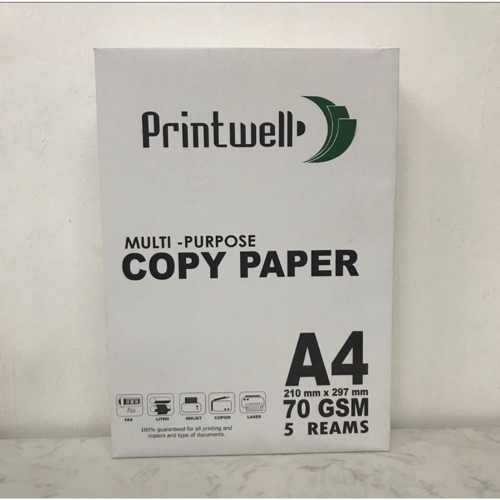 Hard Copy Printwell Bond Paper A4 - Per ream 500 sheets 70 gsm | Shopee ...