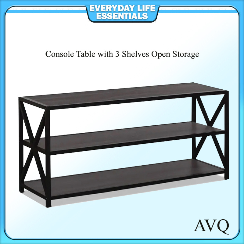 TV Cabinet Console Table 3 Shelves Industrial TV Stand for Living ...